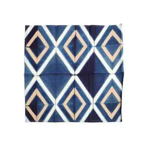 STUDIO VARIOUSLY Tisa Indigo Shibori Print Cotton Table Napkin Set - Blue