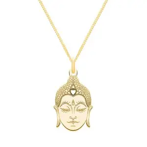 CARTERGORE Medium Buddha Head Pendant Necklace - Gold