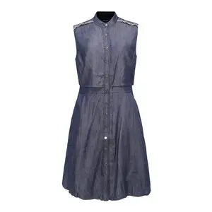 SMART AND JOY Open Back Fit-and-flare Dress - Blue