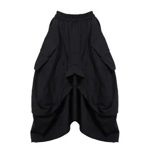 METAMORPHOZA Asymmetrical Maxi Skirt - Black