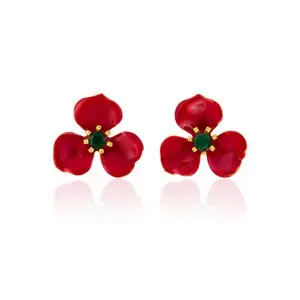 MILOU JEWELRY Petal Flower Earrings - Red