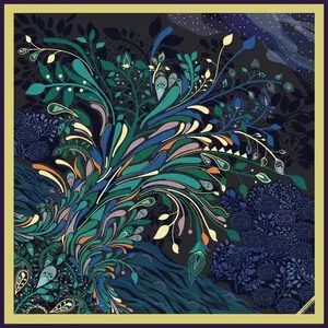 JESSIE ZHAO NEW YORK Silk Scarf With Sprinkle Night - Black