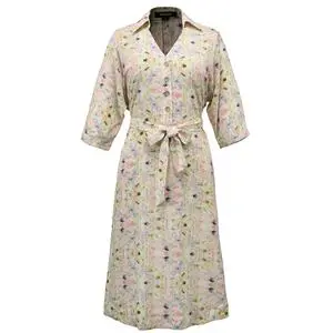 SMART AND JOY V Neckline Floral Print Shirt-dress -light - Pink
