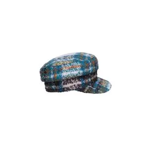 ANTHONY PETO Maltaise Wool Bouclette Tartan - Blue