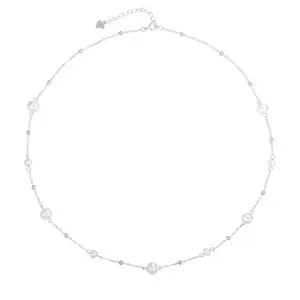 ARCTIC FOX & CO. Bead Pearl Chain Necklace Joy - Silver