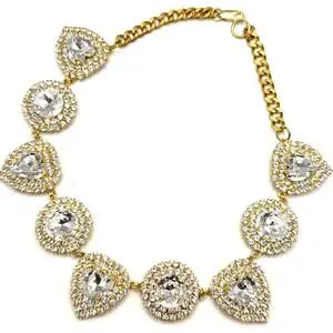 ACHALA HANDCRAFTED Neutrals / Barbara Crystal Embelished Necklace - White