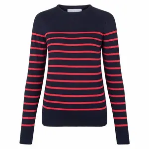 PAUL JAMES KNITWEAR Breton Crew Neck Jumper - Red