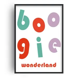 FANCLUB Boogie Wonderland Retro Music Giclée Art Print A2 - White
