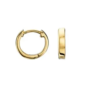 LILY & ROO Small Solid Plain Huggie Hoop Earrings - Gold