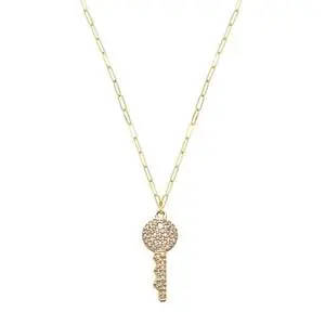 ADRIANA PAPPAS DESIGNS Crystal Key Necklace - Gold