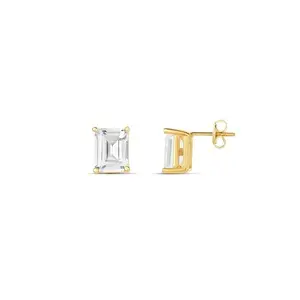 SHYMI Fancy Shape Prong Set Studs - Emerald Gold
