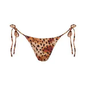SUNKISSED Golden Leopard Triangle Bikini Bottoms - Orange/gold