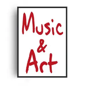 FANCLUB Music And Art Playful Creative Quote Art Print A2 - Red