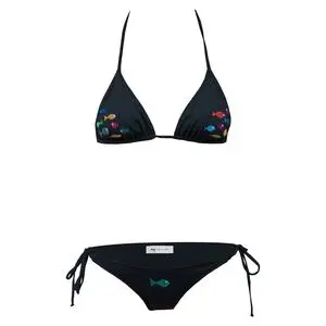 MY PAIR OF JEANS Sexyfish Embroidered Bikini - Black