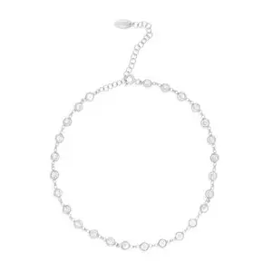 SHYMI Round Bezel-set Anklet - Silver