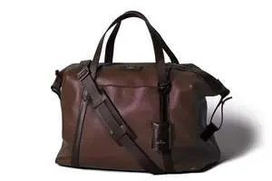 HARBER LONDON Leather Overnight Bag Caoba - Brown