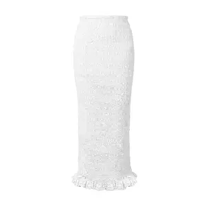 AMY LYNN Chelsea Cotton Ivory Maxi Skirt - White