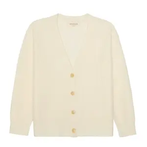 ELLSWORTH + IVEY Lilah V-neck Cardigan Ivory - White