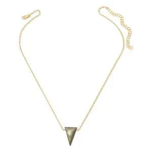 HEATHER HAWKINS Elongated Triangle Pyrite Gemstone Necklace - Gold