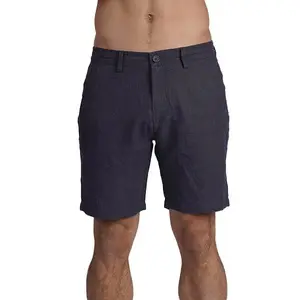 EIGHT X 100% Linen Slim Fit Shorts Navy - Blue