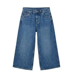 DR. DENIM Dace Mid Wide Capri Stream Mid Used - Blue