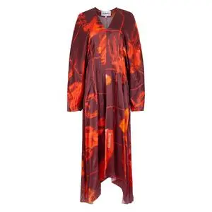KLEMENTS Virginia Dress In Mercury Bouquet Print - Red
