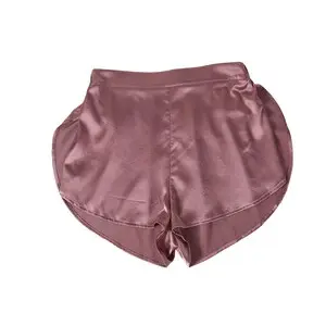 SOFT STROKES SILK Pure Mulberry Silk Petal Shorts With Mid-waist And Silk Charmeuse - Purple