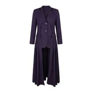 MODENAIRE Longline Tailored Coat With Pleated Panels