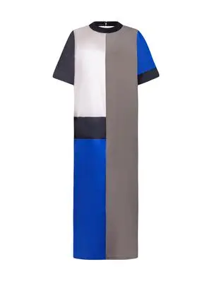 HELENE GALWAS Kerstin Maxi Silk Dress - Blue/black/white