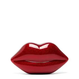 Lulu Guinness Glitter Lips Clutch Bag