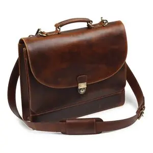 DÖTCH LEATHER Yorke Leather Messenger Laptop Bag - Brown