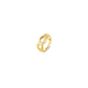 SPERO LONDON Chunky Three Chain Sterling Silver Adjustable Statet Ring - Gold