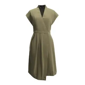 SMART AND JOY Wrap Effect Dress With Belt - Green