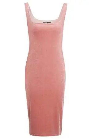 SARVIN Velvet Polka Dot Dress - Pink