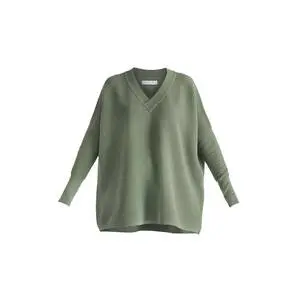 PAISIE V-neck Ribbed Jumper In Sage