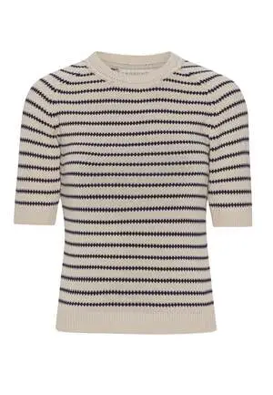 GROBUND Ida Knit Tee The One With Stripes - Blue