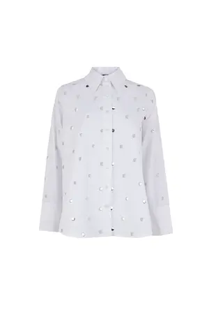 EXQUISE Neutrals Murphy Classic Collar Long Sleeve Shirt Ecru - Beige
