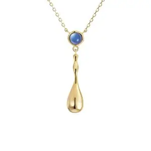 VANIMY Seren Flow Gemstone Droplet Necklace - Gold