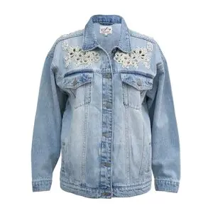 SANA T Hand Crafted Elara Denim Jacket - Blue