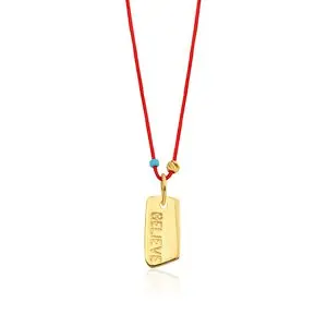 THE PHEIA Red String Believe Necklace - Gold