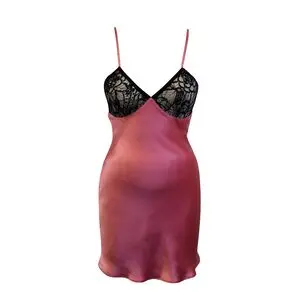 EMMA HARRIS Black / Pink Annabelle Pink Silk Slip With Luxury Lace - Black/pink