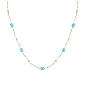 KAMARIA Drilled Opal Layering Necklace Green - Blue