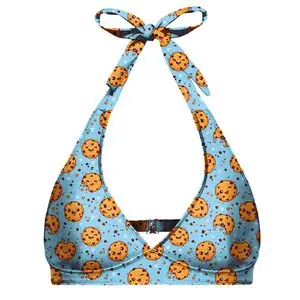 ALOHA FROM DEER Cookies Halter Neck Bikini Top - Blue