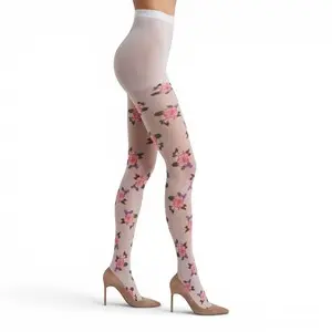 HIGH HEEL JUNGLE BY KATHRYN EISMAN Blushing Sheer Tights - White