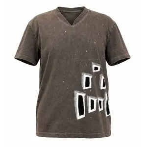 GAO REPUBLIC Asymmetrical Cut-out Cotton T-shirt