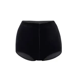LIA ARAM High-waisted Velvet Shorts - Black