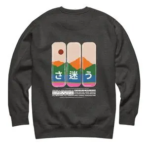 ANCHOR & CREW Heather Nomad Passenger Organic Cotton Sweatshirt - Black
