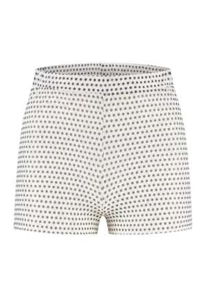 NOBLESSE OBLIGE Small Black Polka Dot On Mesh Sleep Shorts - White