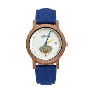 WAIDZEIT Blue / White / Brown Tree Of Life Watch Royal Blue & Grey - Blue/white/brown