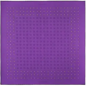 OTWAY & ORFORD Luna' Polka Dot Silk Pocket Square In & Lilac. Full-size - Purple